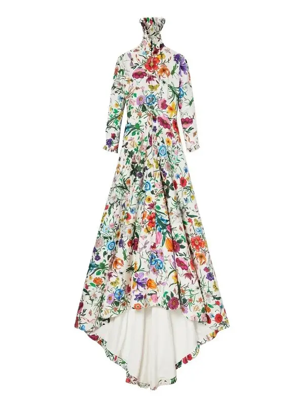 Gucci Printed Quilted Twill Long Dress - Multicolor