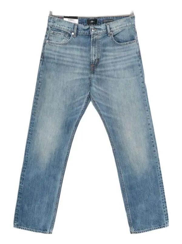 7 For All Mankind Faded Five-pocket Jeans - Blue