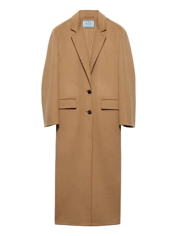 Prada Single-breasted Long Coat - Camel Brown