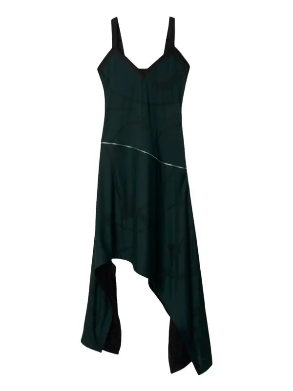Burberry Shield Hardware Asymmetric Midi Dress - Black
