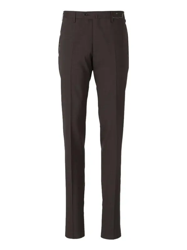 PT TORINO Tailored-cut Tapered Trousers - Brown