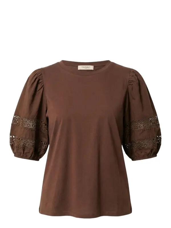 TWINSET Embroidered Balloon Sleeve T-shirt - Green