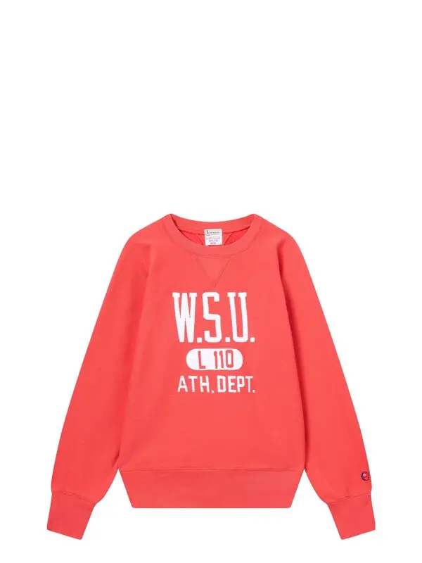 Champion Crewneck Sweatshirt With Lettering - Red
