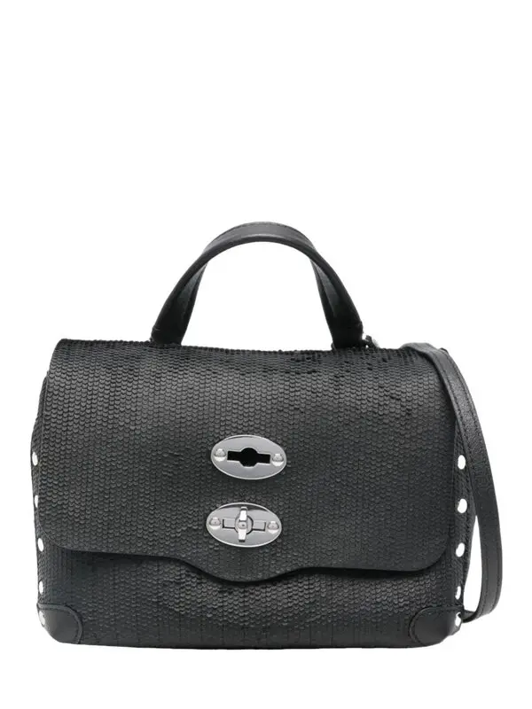 ZANELLATO Sequined Turnlock Shoulder Bag - Black