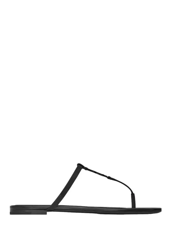 Saint Laurent Cassandra Logo Plaque Slides - Black