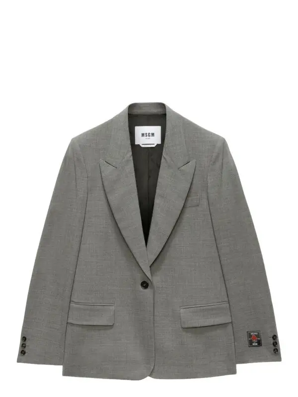 MSGM Single-breasted Blazer - Grey