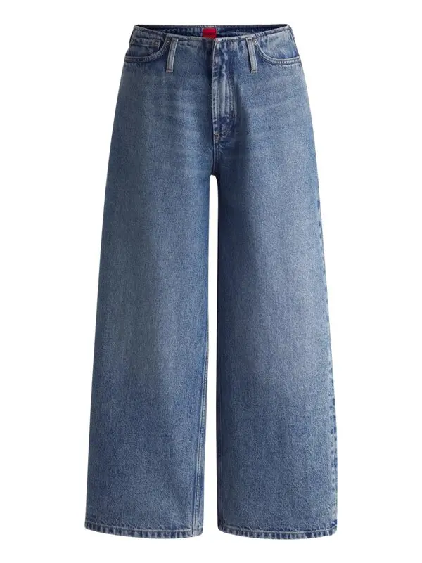 Hugo Boss Wide-leg Jeans With Button Closure - Blue