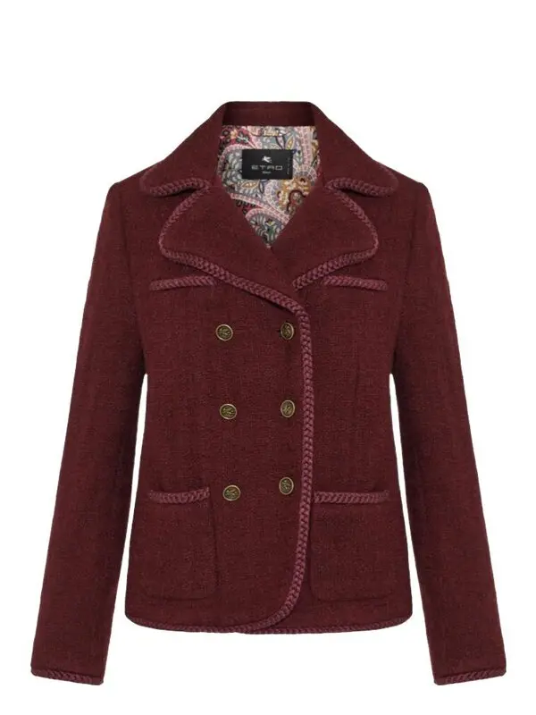 Etro Long Sleeve Double-breasted Jacket - Gray