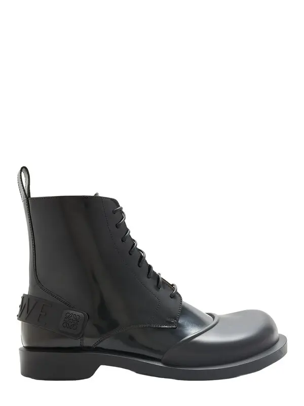 Loewe Campo Round Toe Lace-up Boots - Black