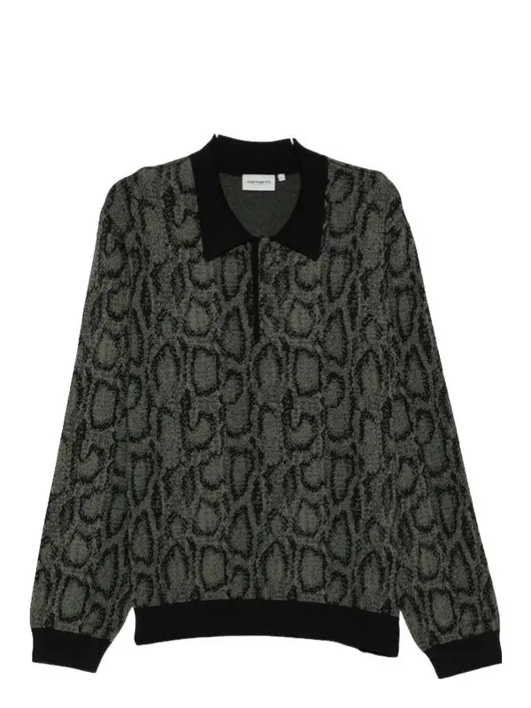 Carhartt Work In Progress Patterned Knitted Polo Sweater - Black