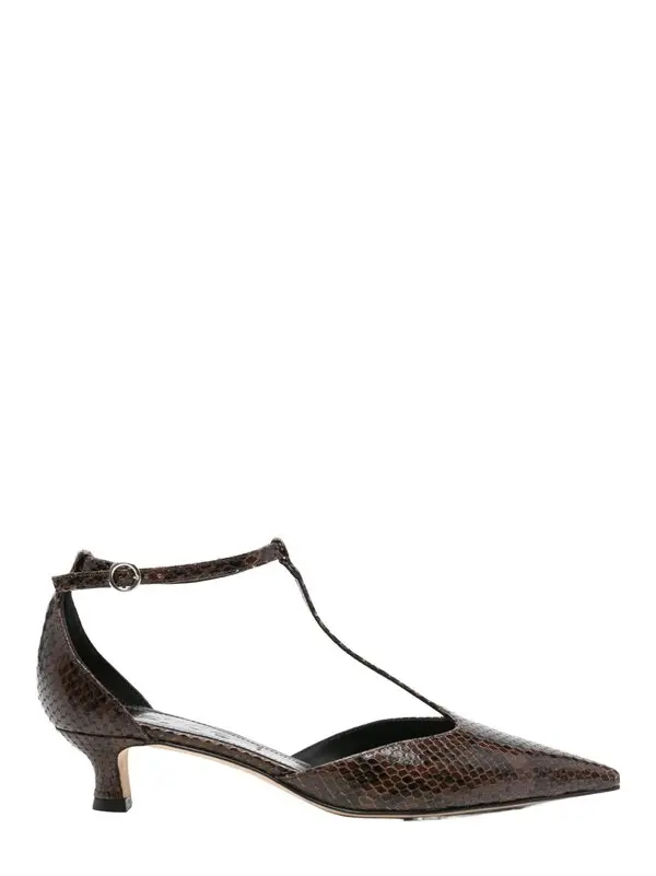 AeydĒ 30mm Snakeskin Leather Pump - Black