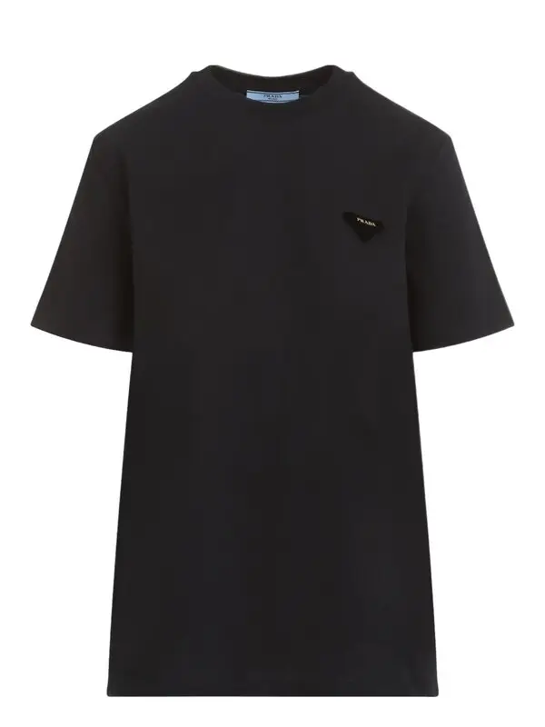 Prada Logo Detailed Crewneck T-shirt - Black