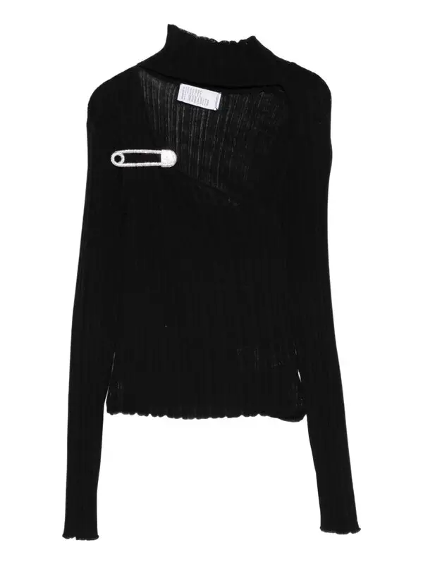 Giuseppe Di Morabito Cut-out Knitted Jumper With Embellished Detail - Black