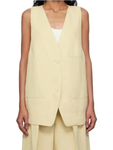 THE FRANKIE SHOP Melrose Linen Vest - Beige