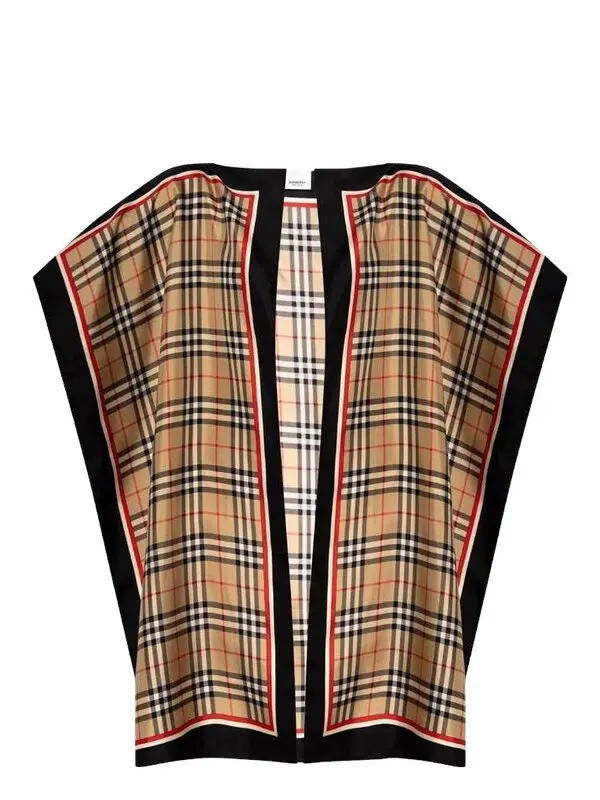 Burberry Vintage Check Silk Cape - Nude