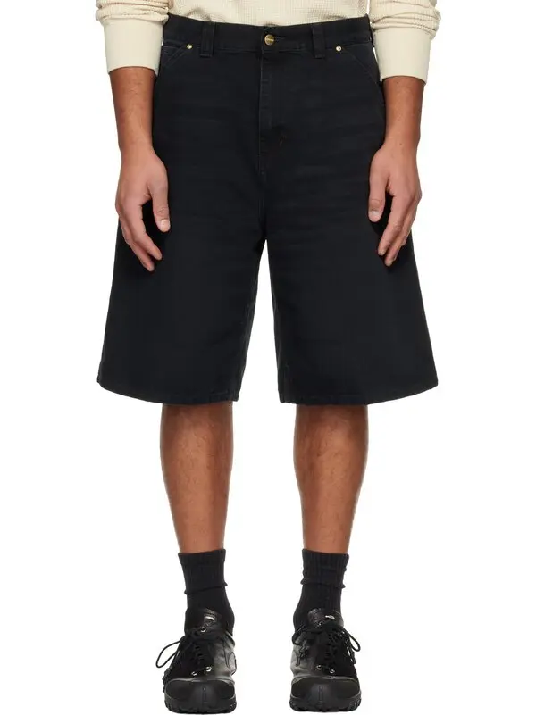 Carhartt Work In Progress Single Knee Denim Shorts - Black