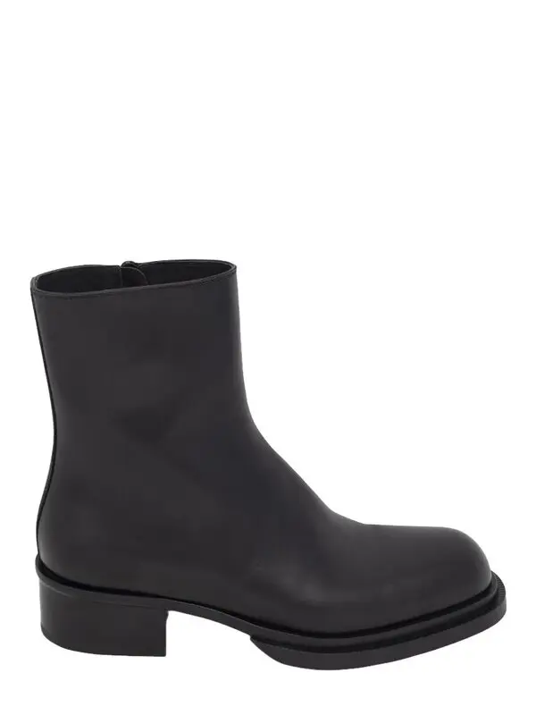 Alexander McQueen Cuban Stack Ankle Boots With Side Zippers - Black