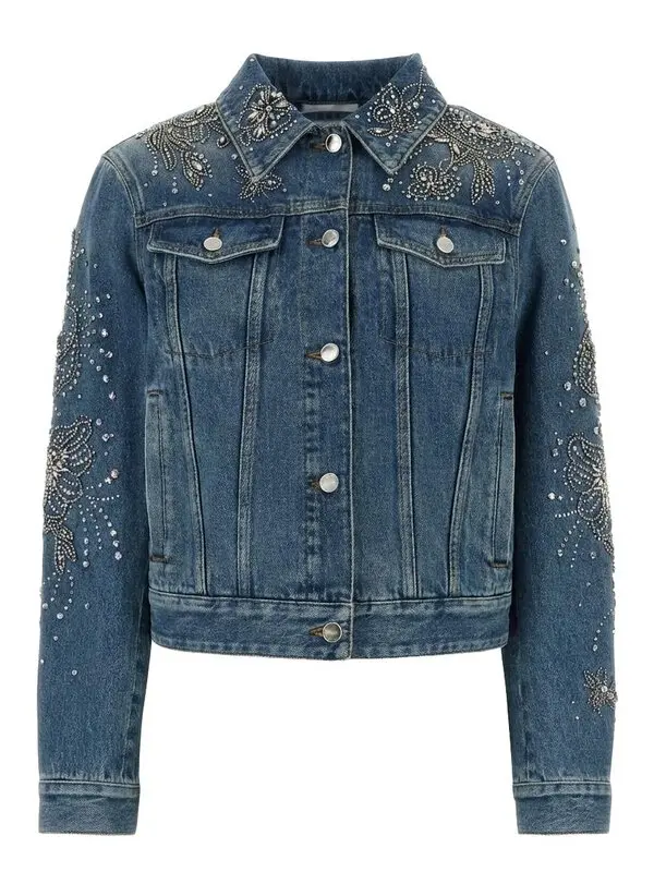 Gucci Embellished Denim Jacket - Blue