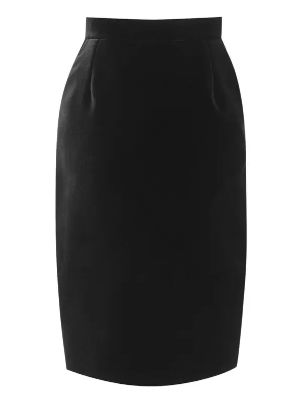 Saint Laurent Velvet Mini Pencil Skirt - Black
