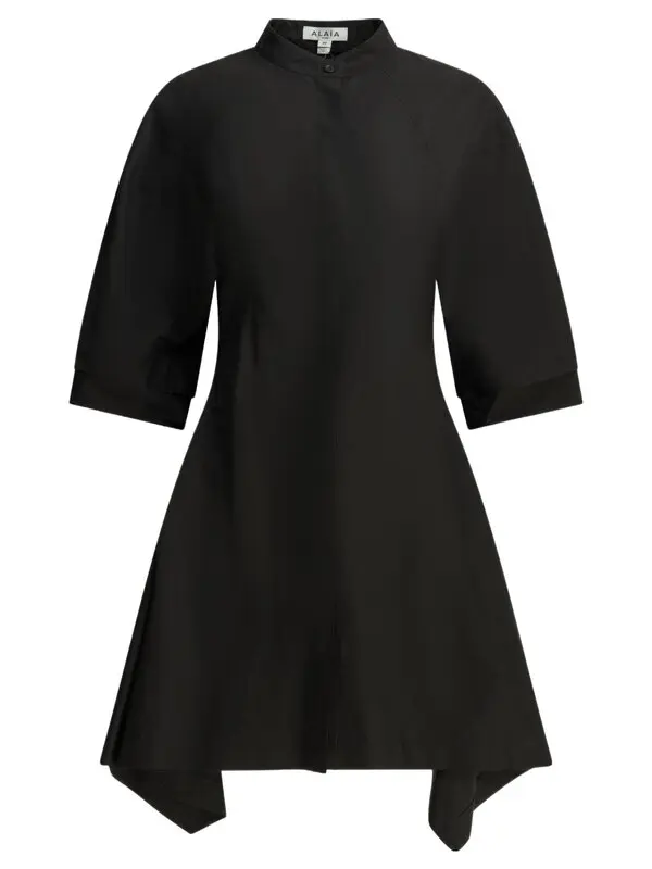 Alaïa Asymmetrical Poplin Shirt Dress - Black