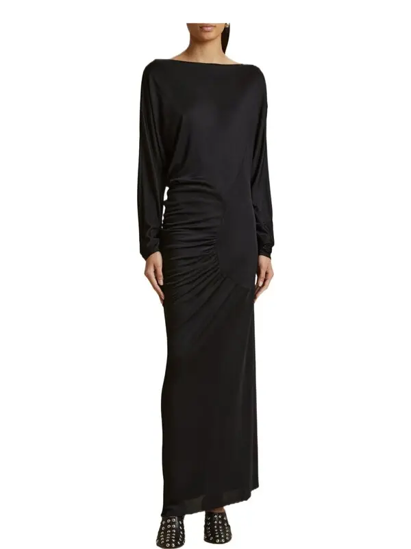 Khaite Oron Long-sleeved Maxi Dress - Black