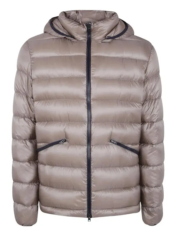 Herno Hooded Zip Padded Jacket - Gray