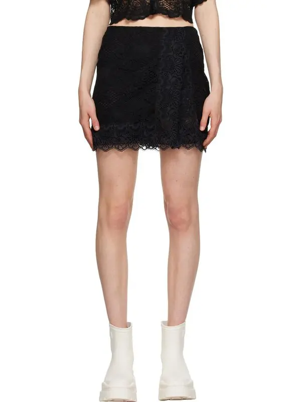 MSGM Emblem Lace Skirt - Black
