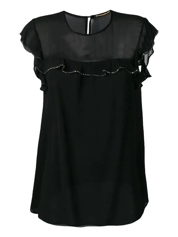 Saint Laurent Crystal Embellished Blouse - Black