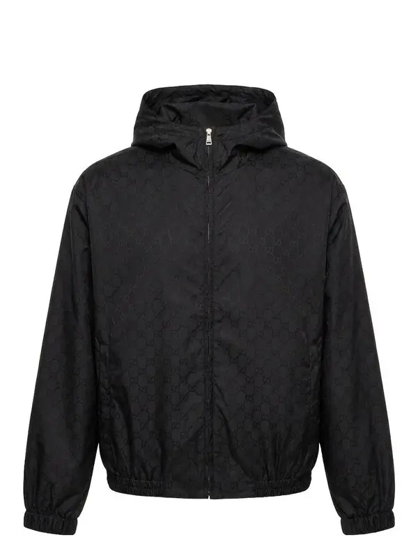 Gucci Gg Jacquard Zip Jacket - Black