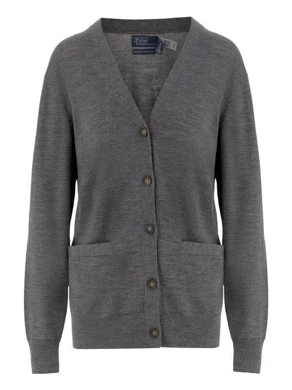 Polo Ralph Lauren Long-sleeved V-neck Cardigan With Pockets - Black