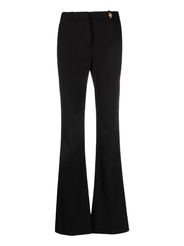 Versace Medusa Plaque Mid-rise Flared Trousers - Black