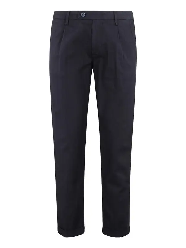 RE-HASH Cotton Straight-leg Trousers - Dark Blue