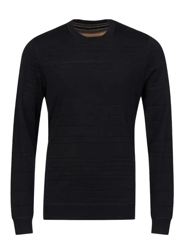 Emporio Armani Double-sided Knitted Slim Fit Sweater - Black