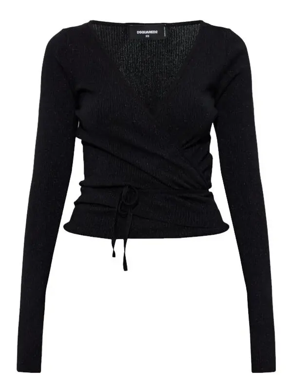 Dsquared2 Lurex Thread Knitted Cardigan - Black