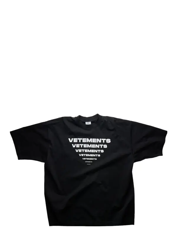Vetements Logo Printed Crewneck T-shirt - Black