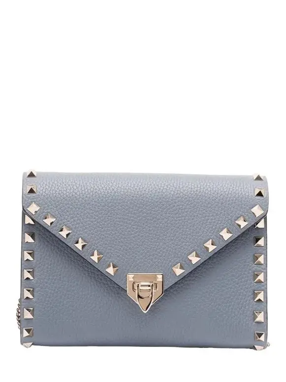 Valentino Garavani Rockstud Foldover Mini Clutch Bag - Lime