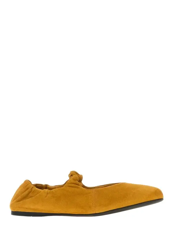 Miu Miu Gathered Knot Ballet Flats - Brown