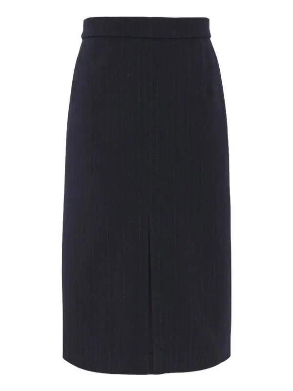 Saint Laurent Pinstriped Pencil Skirt - Blue