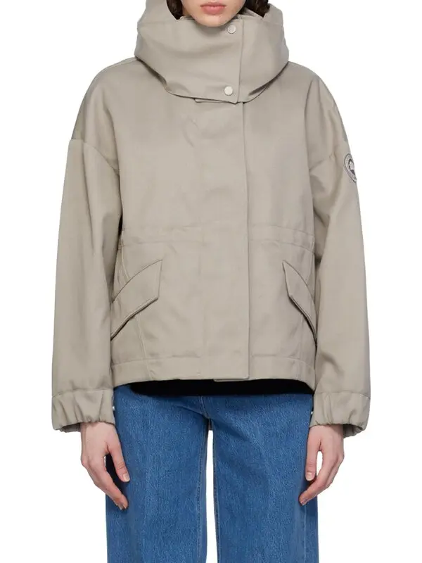 Canada Goose Olivine Zipper Casual Jacket With Detachable Hood - Gray