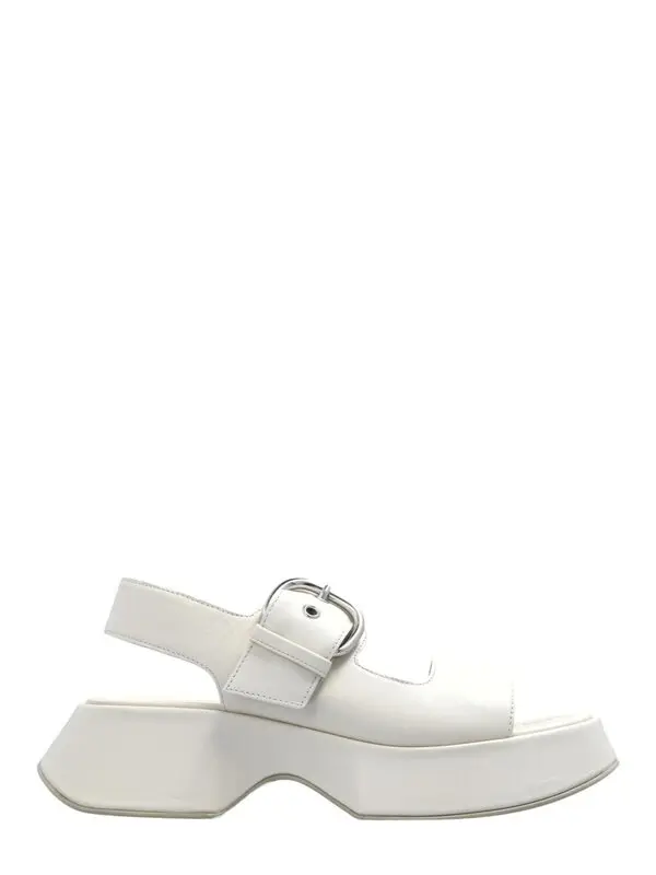 VIC MATIE Platform Buckle Heeled Sandals - Cream