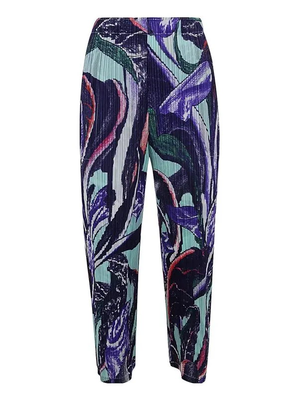 PLEATS PLEASE BY ISSEY MIYAKE Cropped Pleated Trousers - Multicolor