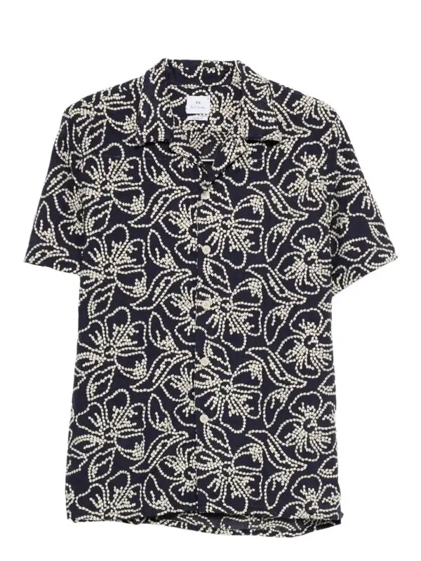 Paul Smith Floral-print Short-sleeve Shirt - Black