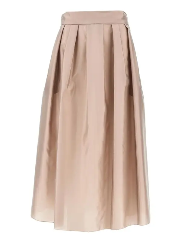 Max Mara Pleated Midi Skirt - Nude