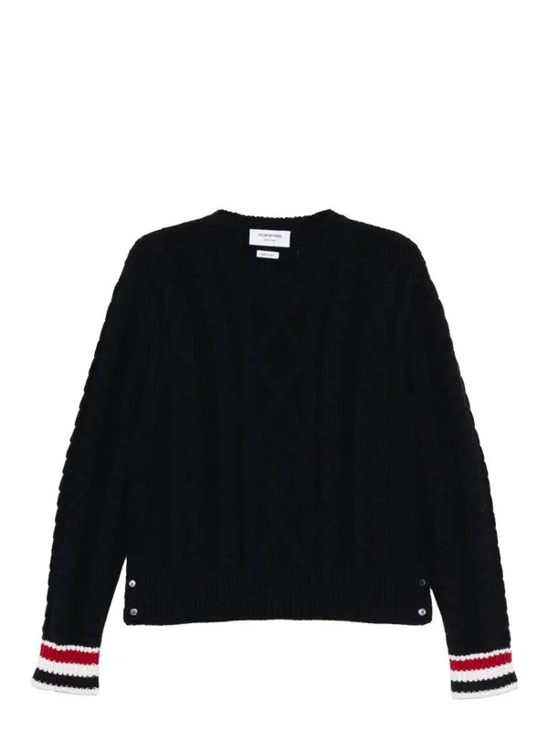 Thom Browne Aran Cable Stitch Pullover - Navy Blue
