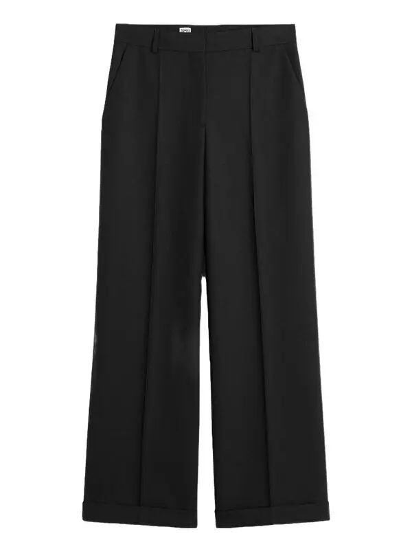 TOTEME Mid-rise Wide-leg Trousers - Black