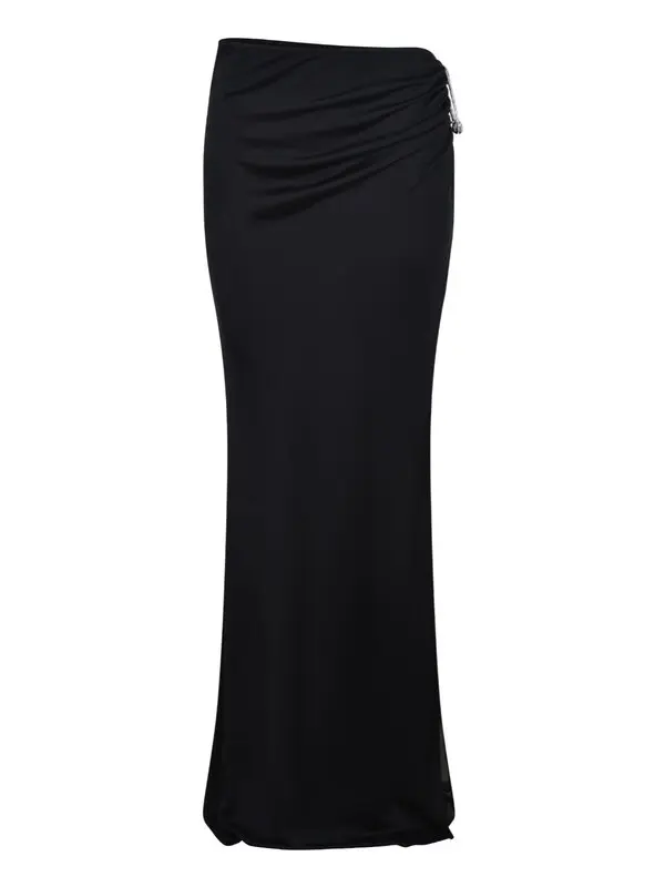Giuseppe Di Morabito Draped Rhinestone Skirt - Black