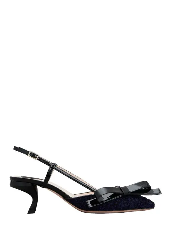 ROGER VIVIER Virgule Bow Slingback Pumps - Black