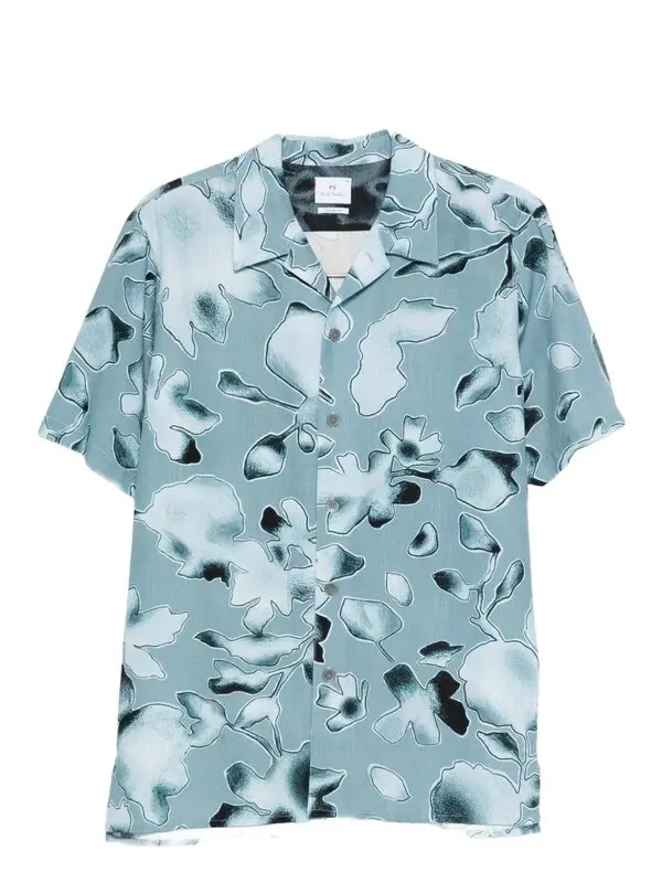 Paul Smith Pattern-printed Short-sleeved Shirt - Blue
