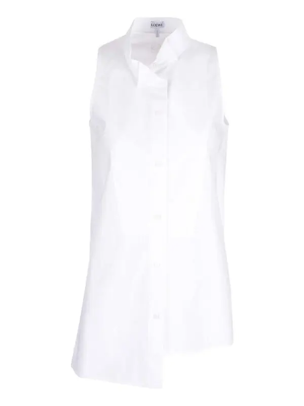 Loewe Asymmetrical Sleeveless Shirt - White