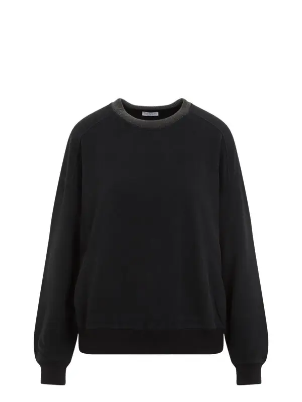 Brunello Cucinelli Monili Chain Crewneck Sweatshirt - Black